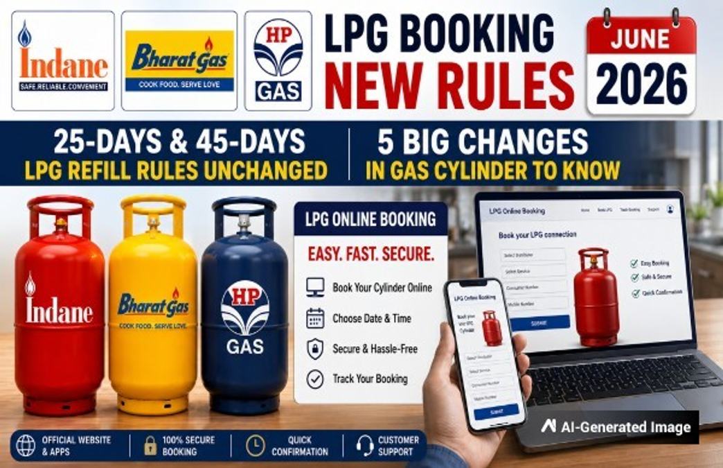 Indane Gas, Bharat Gas, HP Gas LPG Booking New Rules In June 2026: 25 ...