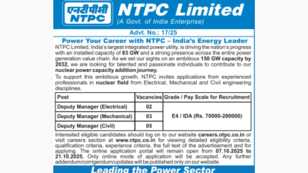 NTPC Deputy Manager Recruitment 2025: Salary Up to Rs. 2 Lakh/Month ...