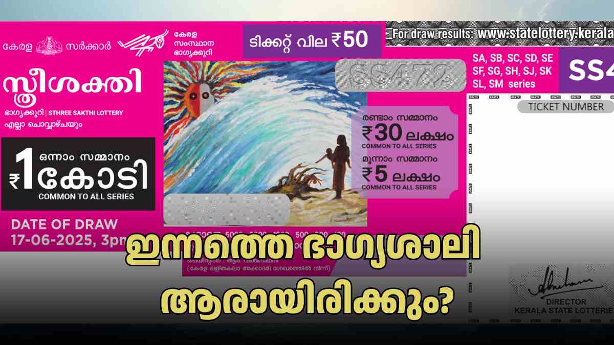 ഇന്നത്തെ ലോട്ടറി ഫലം സ്ത്രീ ശക്തി SS-495 | Sthree Sakthi Lottery Result ...