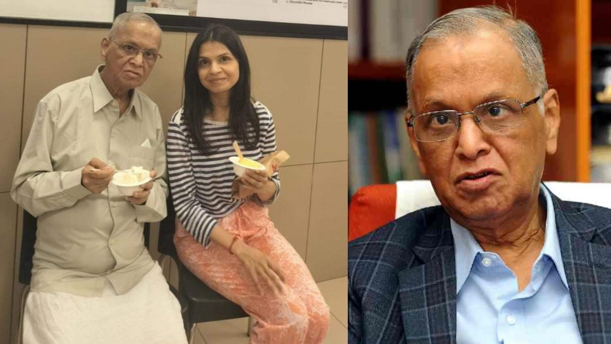 பெங்களூர்: வேட்டி, சட்டையில் ஐஸ்கிரீம் சாப்பிடும் நாராயணமூர்த்தி.. அட ...