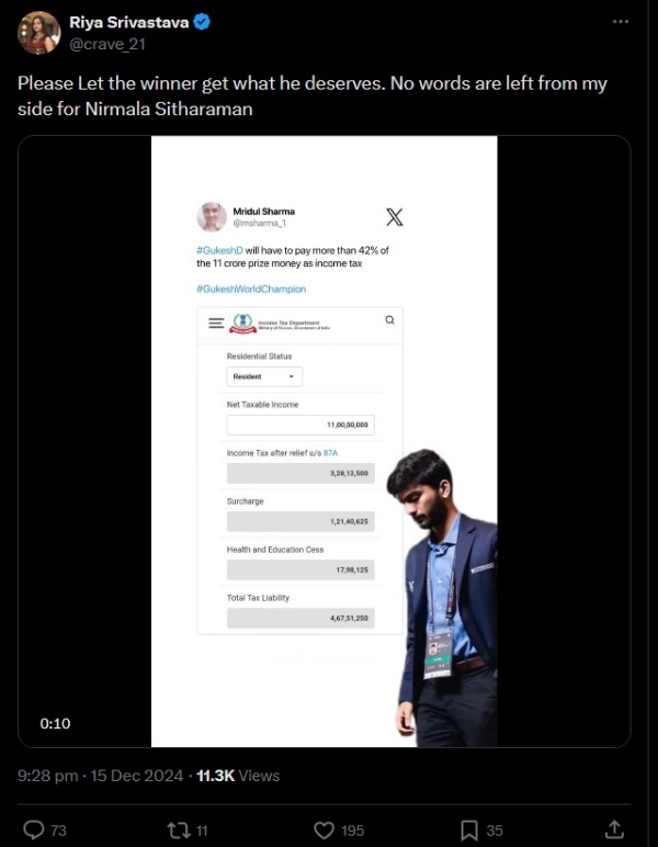 மீம் மழையில் நிர்மலா சீதாராமன்.. குகேஷூக்கு 11 கோடி பரிசு.. ஆனா ...